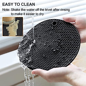 TROUSKAIG Silicone Trivets for Hot Pots and Pans,Trivets for Hot Dishes,Hot Pads for Kitchen,Pot Holders for Kitchen Heat Resistant Mats for Countertop,Silicone Trivet Mat Hot Plates to Protect Table