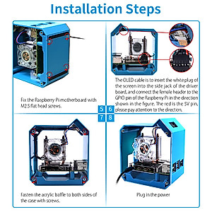 GeeekPi Mini Tower Kit with QC3.0 Power Supply for Raspberry Pi 4, Pi 4 Case with ICE Tower Cooler, 0.96'' OLED Module, RGB Fan, Heatsink, GPIO Expansion Board for Raspberry Pi 4 Model B