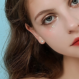 Moonstone Earrings for Women 925 Sterling Silver Moonstone Stud Earrings Round Moonstone Earrings Jewelry Gifts for Women