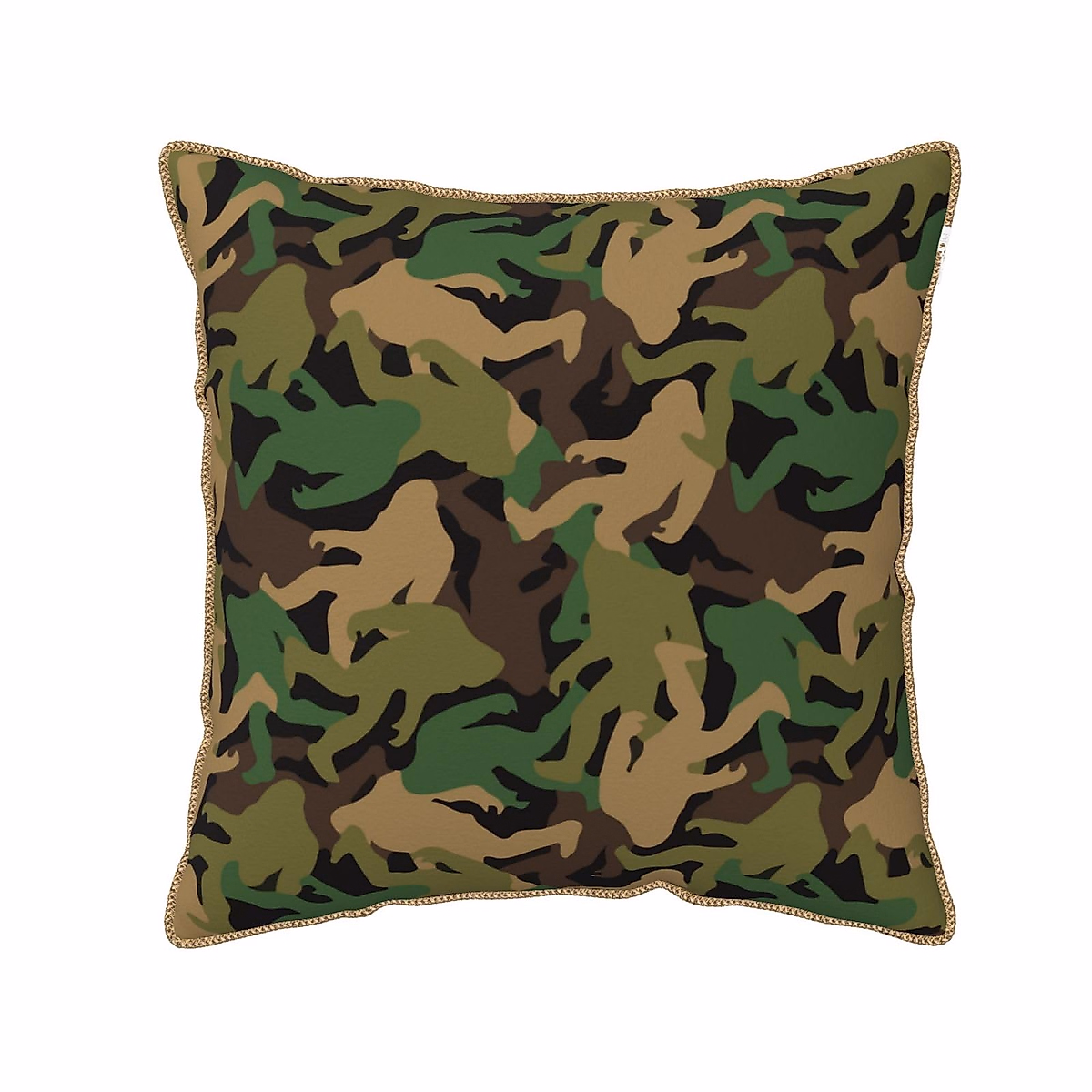 Augenstern Zippered Pillow Protectors Cover Case Bigf-Oot-Camouflage-Camo Decorative Throw Pillow Cover Square Cushion Case 18"X18"