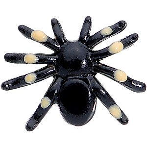 Body Candy Womens 16G Black Electroplated Steel Black Yellow Spider Labret Monroe Lip Ring Tragus 5/16”