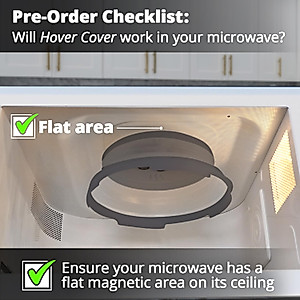 Hover Cover Magnetic Splatter Cover, 10-Inch Clear BPA-Free Food Lid, Vented Plate Guard with Steam Vents, Anti-Splash Microwave Lid, Dishwasher Safe, Space-Saving Magnetic Storage - Charcoal