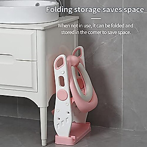 Toddlers Potty Training Toilet Girls, Kids Potty Chair Step Stool, Potty Seat Toilet Step Stool Ladder Fedicelly (Pink)