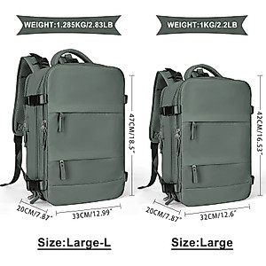 coowoz Large Travel Backpack For Women Men,Carry On Backpack,Hiking Backpack Waterproof Outdoor Sports Rucksack Casual Daypack Travel Essentials(Olive Green)