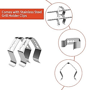 2-Pack Replacement for Camp Chef Meat Probe High-Temperature Meat BBQ Probe, Compatible with Camp Chef Pellet Grills, with 2 pc Stainless Steel Grill Holder Clips