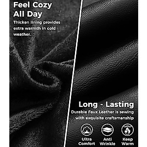 wantdo Womens Plus Size Faux Leather Jacket Outwear with Removable Hood Black XXX-Large