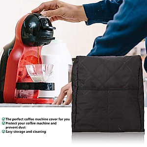 Coffee Machine dust Cover Double Face Cotton Quilted Cover Compatible with Coffee Systems Washable Cotton Quilted Stand Mixer Coffee Maker Appliance Cover Kitchen tool Black