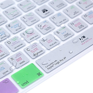 WYGCH Ultra Thin Shortcuts Extended Silicone Keyboard Protective Cover Skin for Mac Aluminum Wired Keyboard MB110LL/B (A1243) Numeric Keypad (for Logic Pro X)