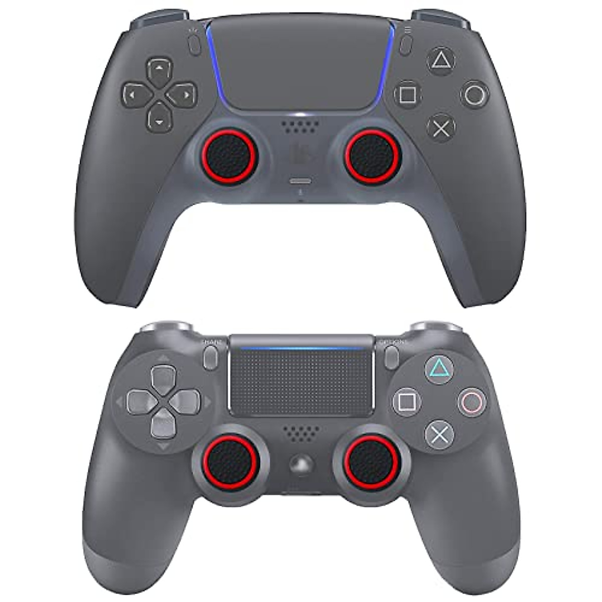 9CDeer Performance Joystick Analog Stick Thumb Grips Set of 6 Compatible with PS5, PS4, Xbox Series X/S Xbox One, Switch Pro Controller Black & red