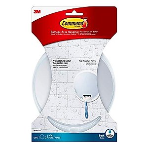 Command Fog Resistant Mirror, 1-Mirror, 2-Water-Resistant Strips (BATH15-ES), Organize Damage-Free