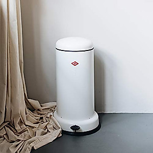 Wesco Baseboy Stainless Steel Waste Bin in Almond with a Volume of 20 litres - with Foot Pedal 38 x 38 x cm