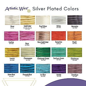 Artistic Wire, 18 Gauge Silver Plated Tarnish Resistant Colored Copper Craft Wire, Tarnish Resistant Silver, 49 ft