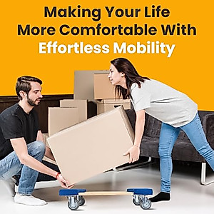 HaulPro Heavy Duty Furniture Dolly Fully Assembled with Four Wheels- 30" x 18"- 900 pound Capacity for Easy Moving and Transport