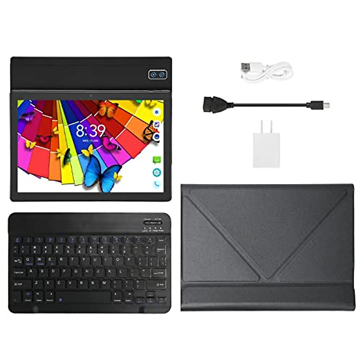 VINGVO Tablet PC, IPS 5G WiFi 10 Inch Tablet 8GB RAM 128GB ROM for Office (Black)