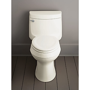 KOHLER Stonewood Toilet Seat, Quiet-Close Elongated, Slow Close, Wooden Toilet Seat