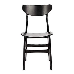 Safavieh Home Lucca Retro Black Dining Chair, Wood, Set of 2