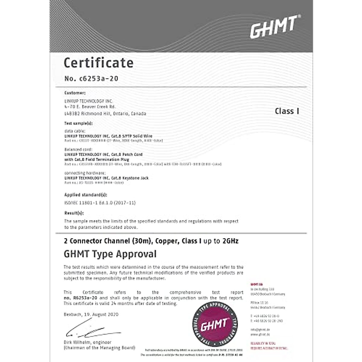 LINKUP - [GHMT & DSX8000 Certified] Cat8 Ethernet Patch Cable S/FTP 22AWG Double Shielded Solid Cable | 2000MHz 2GHz 40Gbps | 5th-Gen Ethernet LAN Network 40G Structure Wires |Yellow| 1 M (3.3ft)