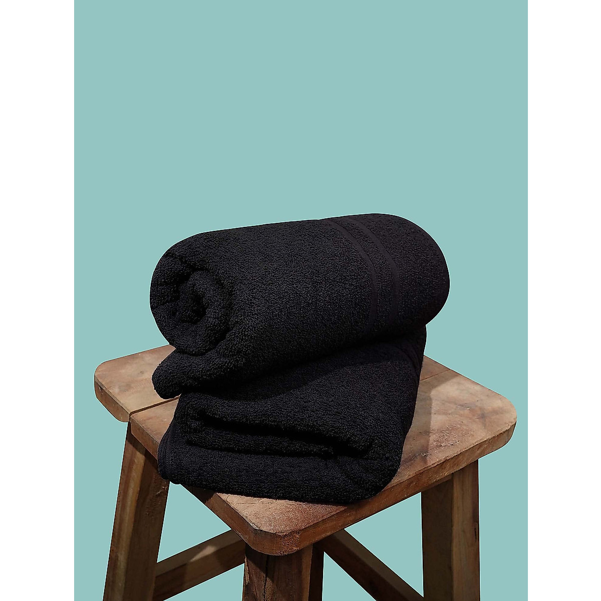 Pristine Linen 100% Cotton Bath Towels Black 22x44 Premium Towels for Bathroom