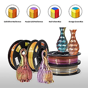 3D Printer Filament, Glow in The Dark Filament，Tri-Color Filament Bundle, pla Filament 1.75mm
