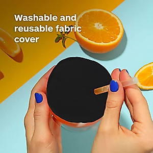 (15-Pack) Universal Drink Cover Scrunchie, Drink Protector for Women with Straw Hole & Washable Polyester/Elastane Elastic Band - Black