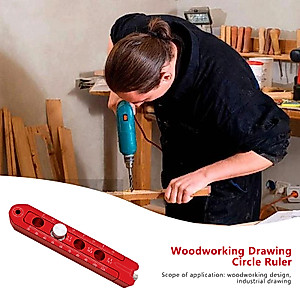 CDIYTOOL Woodworking Aluminum Alloy Circular Drawing Tool,Fixed-Point Marking Gauge Woodworking Compass Scribe,Metric/British,Adjustable Drawing Circle Ruler