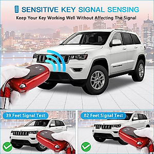 1797 for Dodge Jeep Key Fob Cover Challenger Charger Durango Journey Grand Cherokee Compass Renegade Car Key Chain Case Shell Protector TPU Red