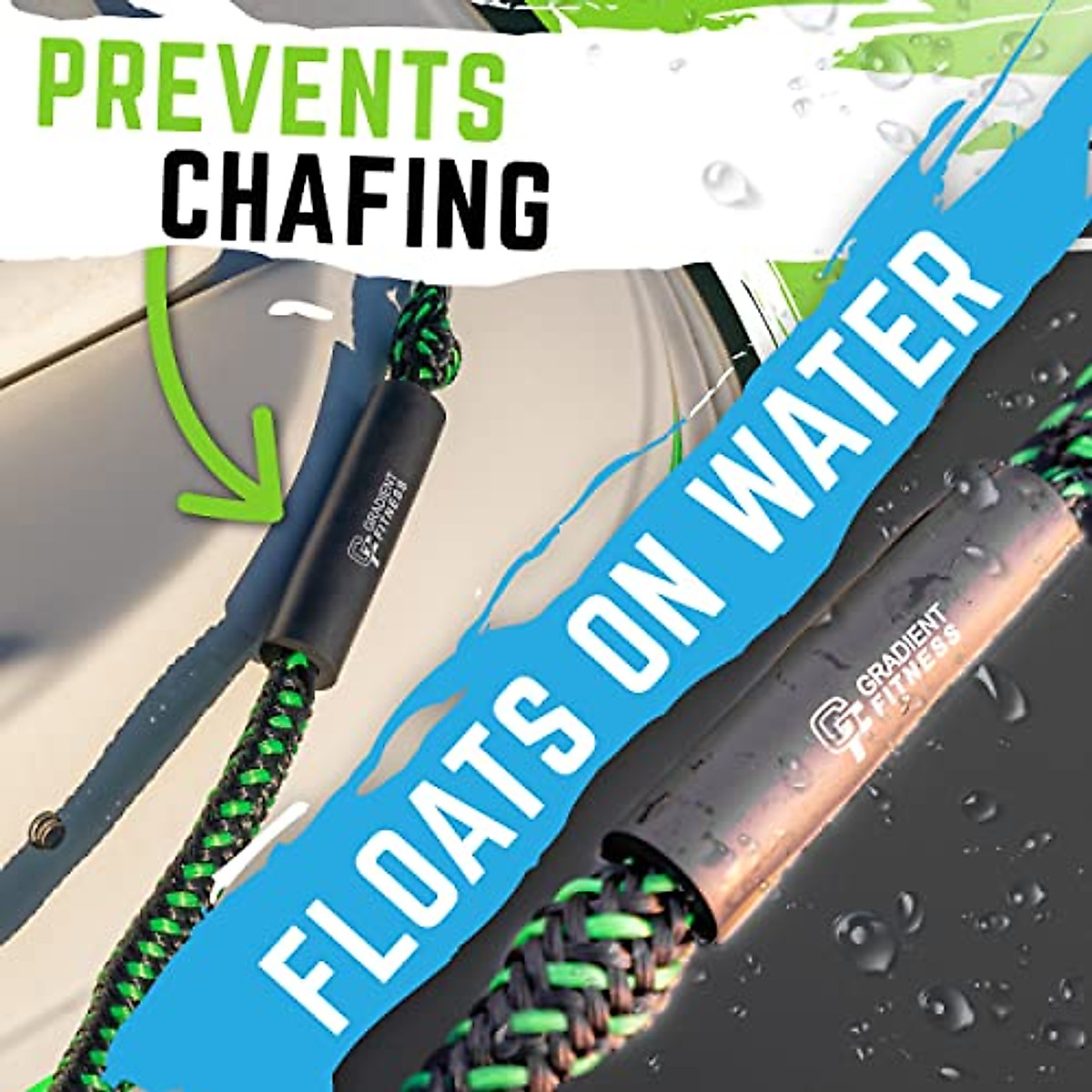 Gradient Fitness Bungee Dock Line (4' - 2 Pack) | Marine Rope Boat Dock Lines Make Docking & Boarding Easy for Jetski, Kayak, Pontoon. Boat Accessories Stretch 4'-5.5'. Mooring Boat Rope Absorbs Shock