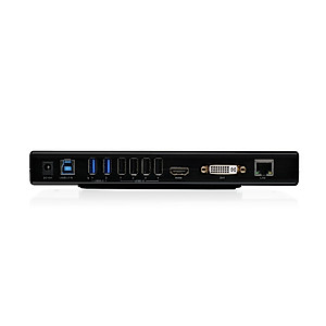 IOGEAR USB 3.0 9 in 1 Universal Docking Station - Dual Monitor with HDMI n DVI/VGA - 2 x USB 3.0 - 4 x USB 2.0 - Gigabit Ethernet - 3.5mm Audio Out - Laptop - Ultrabook -PCs - Mac - More - GUD300