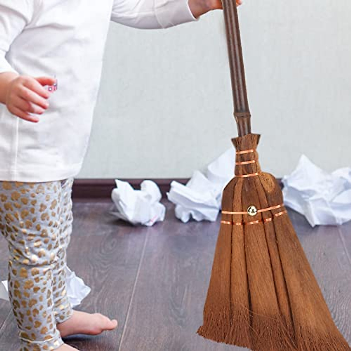 Cabilock Straw Broom Natural Grass Broom Hand Handle Broom Straw Broom Floor Cleaning: Sweeping
