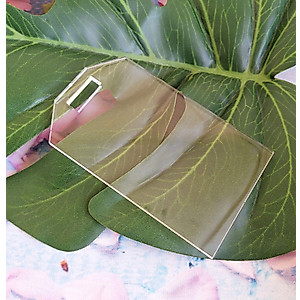 10pcs Acrylic Laser Cut Reserved Tags，Luggage Tag Wedding Place Cards，Acrylic Reserve Seating Tag，Blank Acrylic Keychain (Clear)