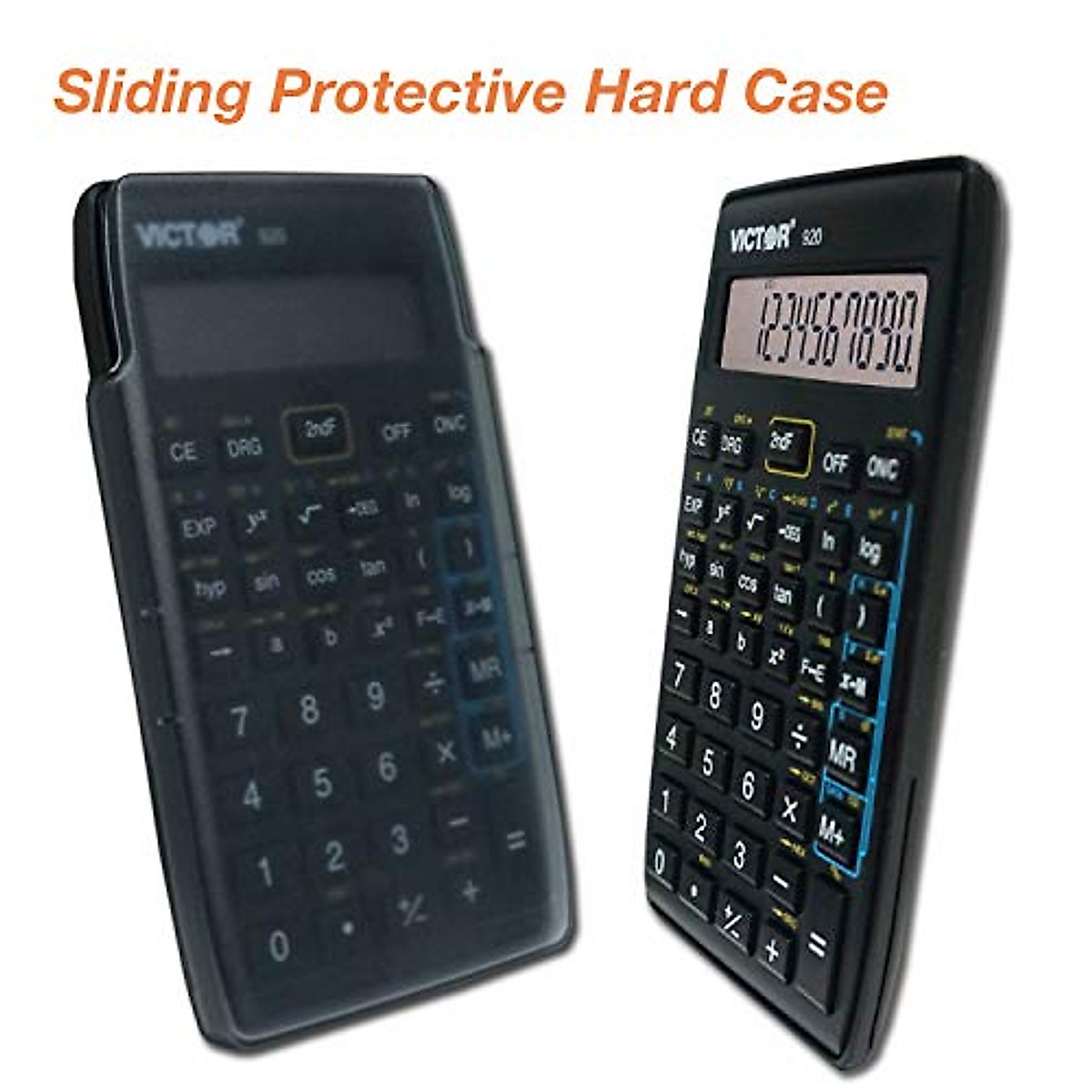 Victor 920 Compact Scientific Calculator with Hinged Case, 10-Digit LCD