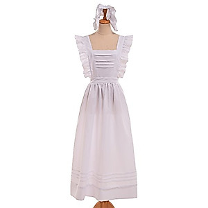 GRACEART Edwardian Victorian Maid Pinafore Apron Style-1(Thickiy ronior Fabric)