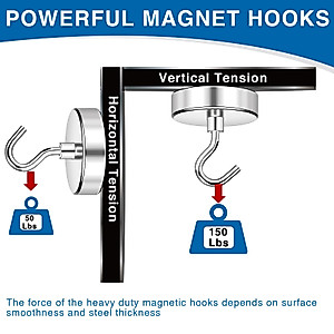 LOVIMAG Magnetic Hooks for Cruise Cabins, 150Lb Magnet Hooks, Cruise Essentials, Locker Accessories, Classroom Must Haves, Magnetic Hooks for Hanging, Refrigerator, Classroom, Whiteboard -21Pack