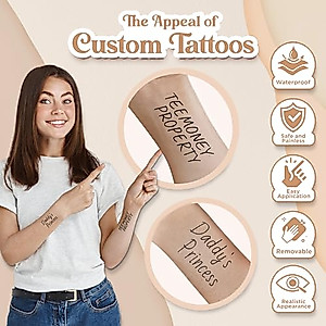 Custom Temporary Tattoo - Temporary Tattoos for Gifting - Make Your Own Temporary Tattoos - Tattoo Stickers for Men & Women