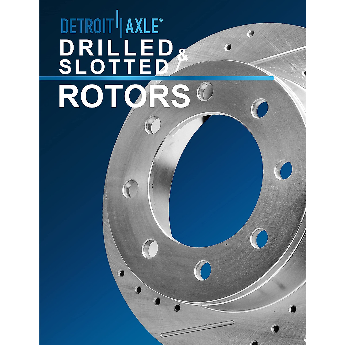 Detroit Axle - Front Brake Kit for 05-12 Ford F-250 F-350 Super Duty, 10-12 F-450 Super Duty Replacement 2005 2006 2007 2008 2009 2010 2011 2012 Drilled Slotted Brakes Rotors Ceramic Brake Pads
