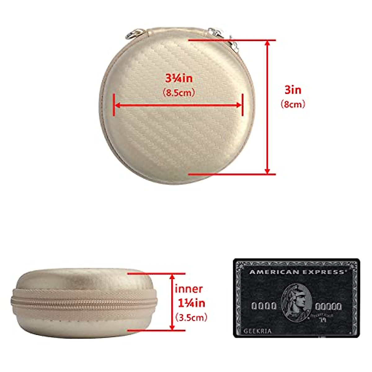 Geekria Shield Headphones Case for in-Ear Headphones Replacement Hard Shell Travel Carrying Bag with Cable Storage Compatible with Bose SoundSport Wireless, SoundSport Pulse Headsets (Gold)