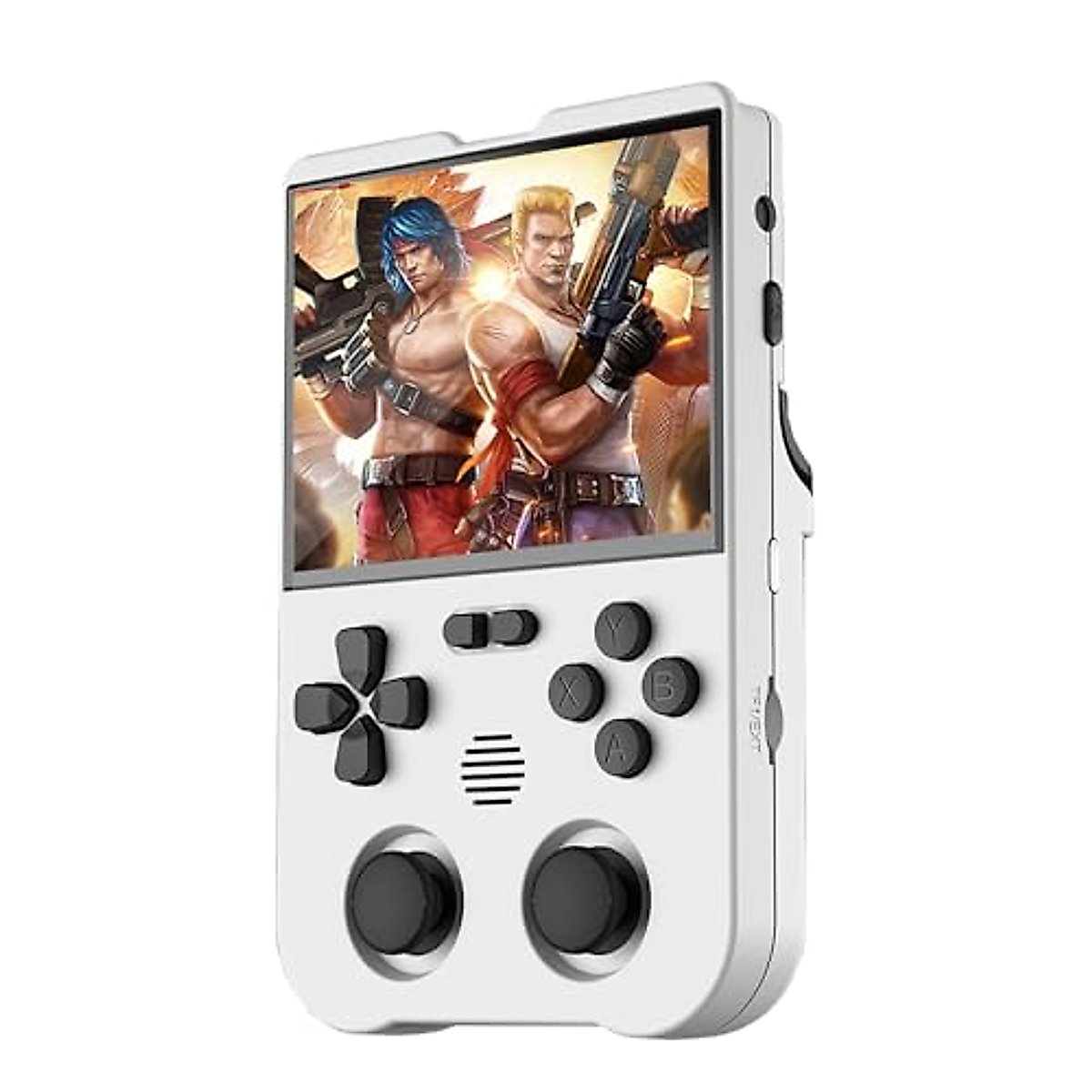 XU10 Retro Handheld Game Consoles, 3.5 inch IPS Screen, XU10 with a 64G Card Pre-Loaded 8000 Games, Support 20+ Kinds of Games Formats, with 3000 mAh battery life 6-8 hours White