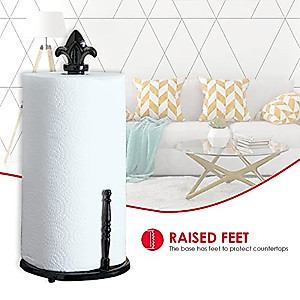 Home Basics PH44395 Cast Iron Fleur De Lis Paper Towel