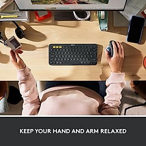 Logitech ERGO M575 Wireless Trackball Mouse - Easy thumb control, precision and smooth tracking, ergonomic comfort design, for Windows, PC and Mac with Bluetooth and USB capabilities - Off White