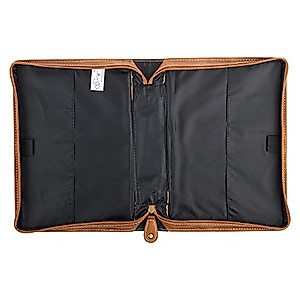 Christian Art Gifts Classic Faux Leather Bible Cover: Be Strong and Courageous - Joshua 1:9 Inspirational Bible Verse with Mountain Lion, Toffee Brown, Medium