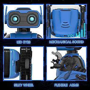 Remote Control Robots for Kids - With LED Eyes, Dance Moves, Music, Flexible Head & Arms - Christmas Gift for Ages 3+