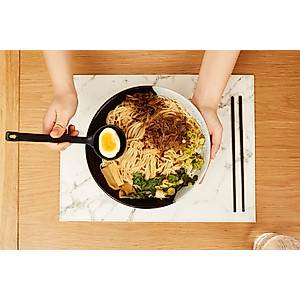 Superly Ceramic Ramen Bowl Set - Japanese Noodle Bowl with Chopsticks and Spoon - Large 60 Oz Bowls - Cute Asian Bowls for Udon, Vietnamese Pho - Soup Bowl with Unglazed Bottom and Screw Thread Design