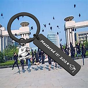 LQRI 2024 Graduation Gift Mastered It 2024 Keychain Class of 2024 Graduation Masters Graduation Party Gift (black)