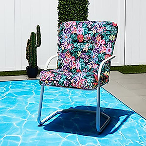 Vera Bradley by Classic Accessories Water-Resistant Patio Chair Cushion, 21 x 19 x 22.5 x 5 Inch, Happy Blooms, Seat Back Cushion