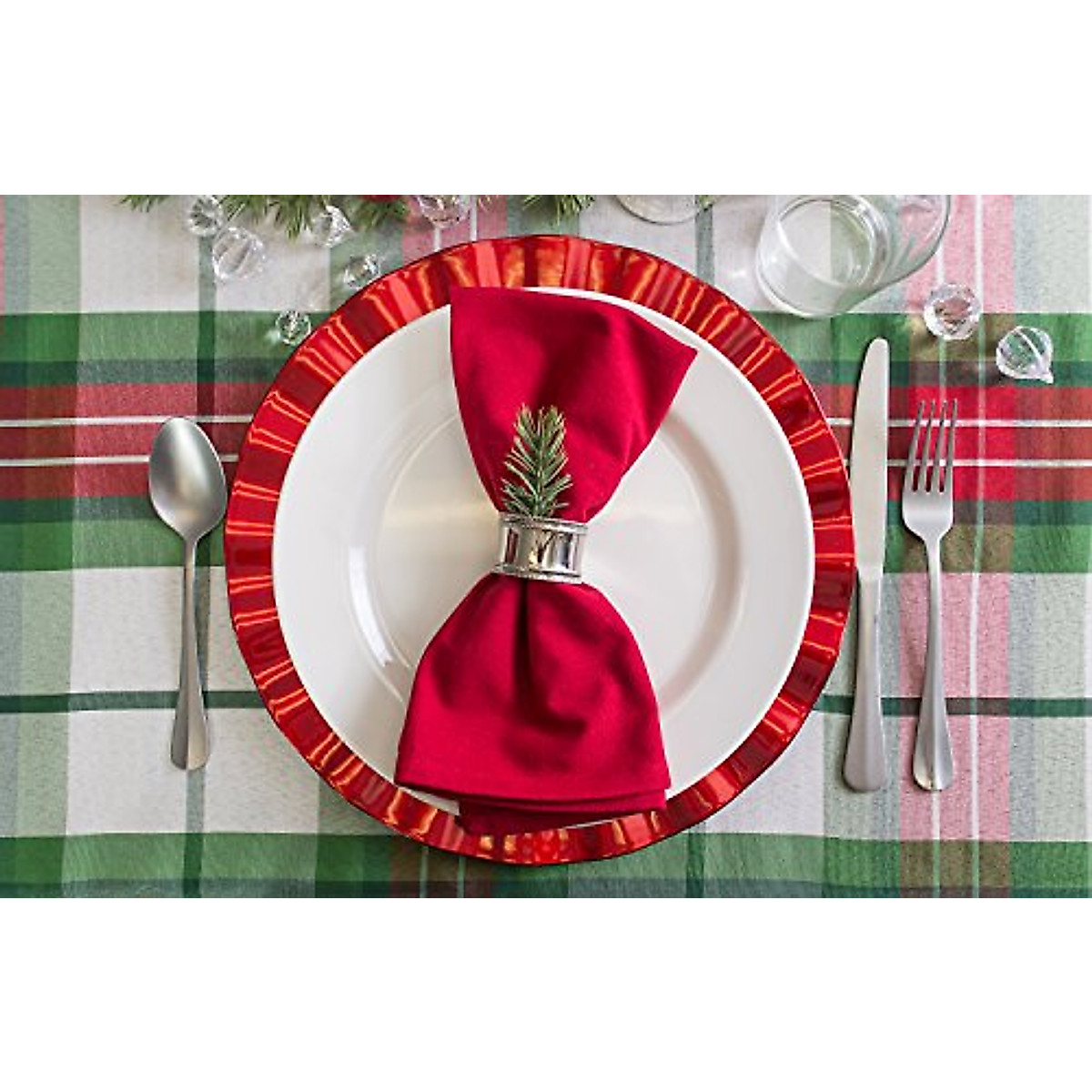 DII 100% Spun Polyester Table Top Collection, Napkins, 18x18, Red, 6 Piece