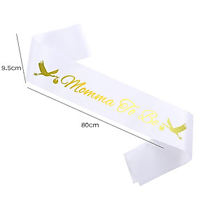 CoolerthingsDG, "Momma To Be" & "Daddy To Be" Baby Shower Sash Bundle, Favors, Mommy Supplies Gender Reveal (White)