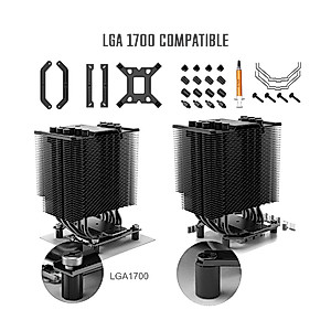 ID-COOLING SE-226-XT BLACK CPU Cooler LGA1700 CPU Air Cooler 6 Heatpipes All-black CPU Fan 120mm PWM Fan, Intel/AMD