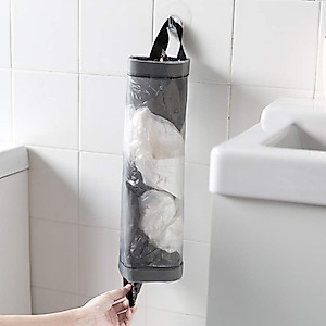 2 PCS Plastic Bag Holder, Hanging Storage Trash Bags Folding Garbage Bag Organizer Plastic Bag Storage and Grocery Bag Holder