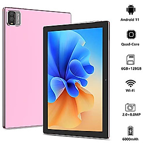 2 in 1 Tablet with Keyboard, 10 inch Android 11 Tablet, 6GB RAM+128GB ROM+1TB Expandable Tablet, 1.8GHz Quad-core Processor, 5G WiFi 6 BT 5.0 Tablets with Mouse| Case| Stylus, 1280*800 IPS Touchscreen