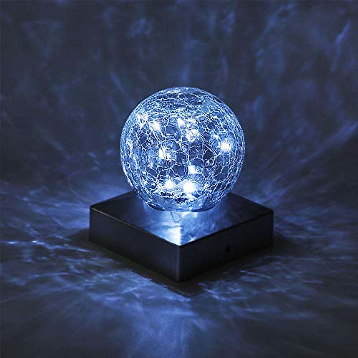 Solar Post Lights - Outdoor Post Cap Light for Fence Deck or Patio Garden Decoration- Solar Powered Gazing Ball Caps, LED Lighting, Lamp Fits 4x4 - White 4 Pack